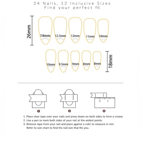 Makeup | New Reusable Long Almond Shape Press On Nails | Poshmark